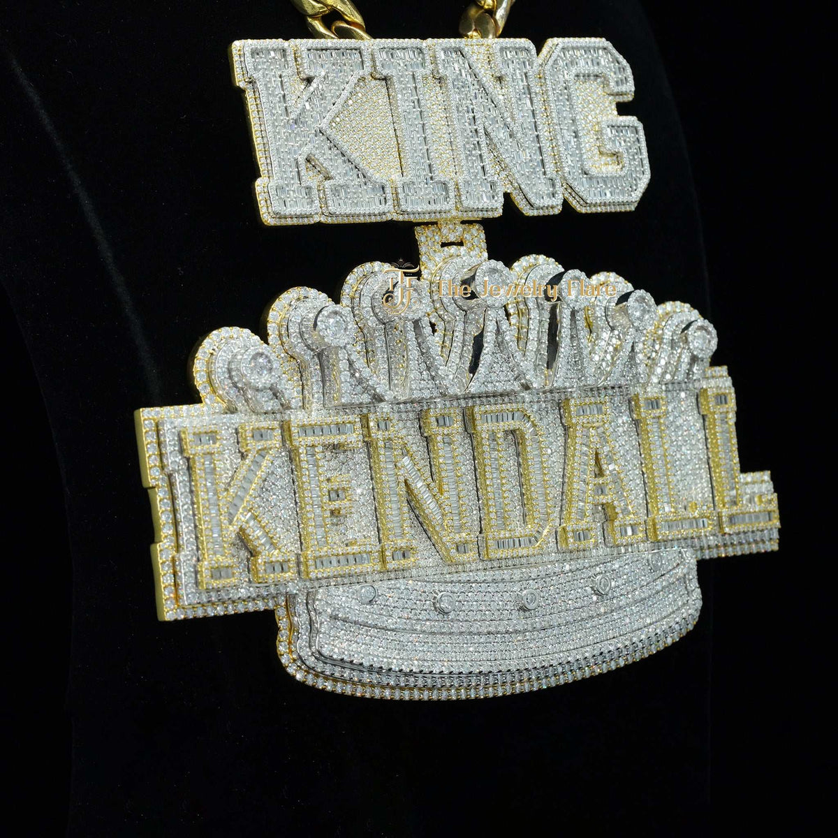 Custom KING Crown Round Moissanite KENDALL Hip Hop Pendant – The ...