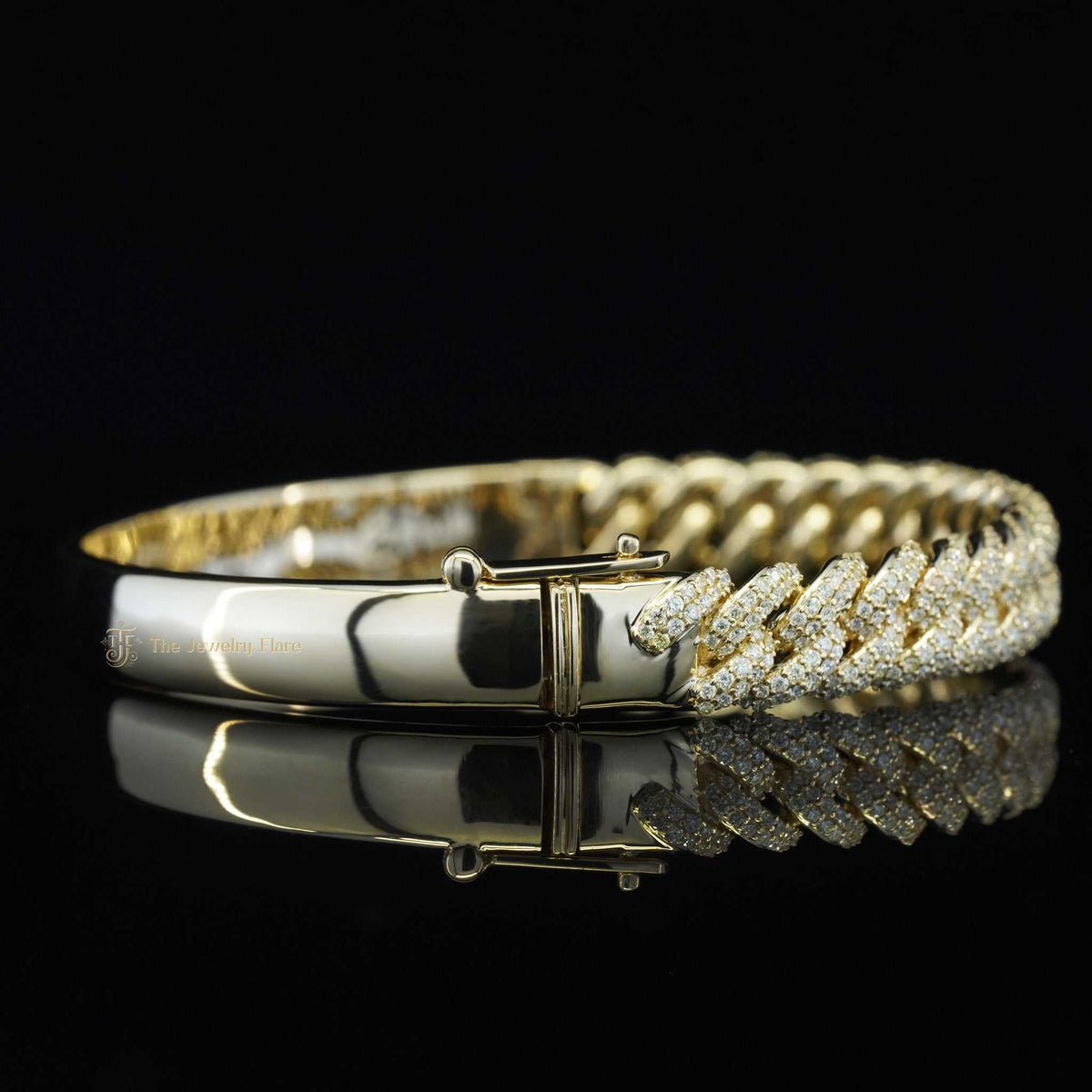 Diamond Cuban Link Unisex Bangle Bracelet – The Jewelry Flare